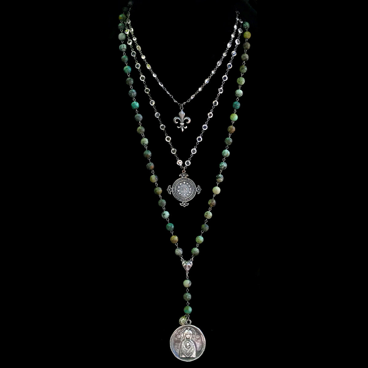 Illumination Wisdom Necklace with Saint Gabriel and Theotokos in Afric ...